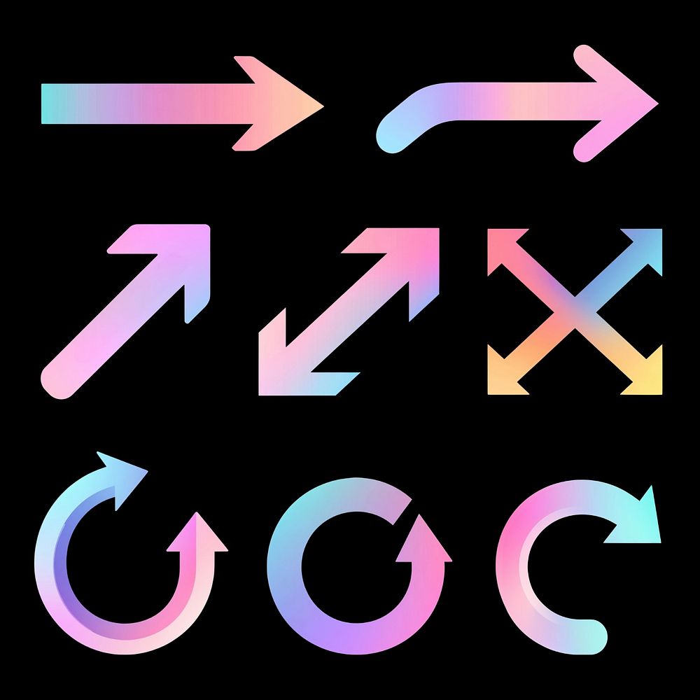 pastel gradient arrow | Premium Editable Design - rawpixel