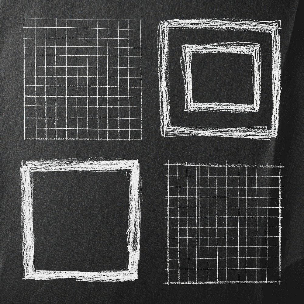 white hand drawn chalk doodles | Premium Editable Design - rawpixel