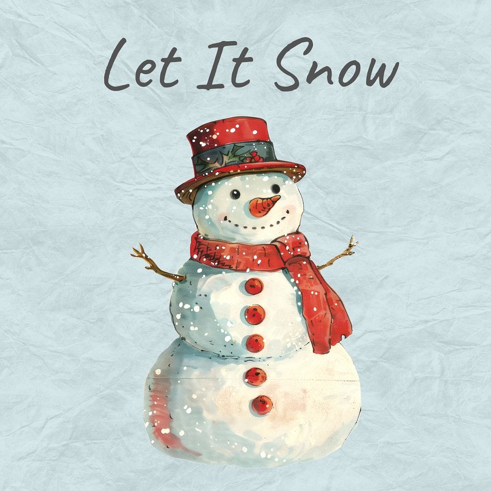 Let it snow, editable Instagram | Free Editable Template - rawpixel