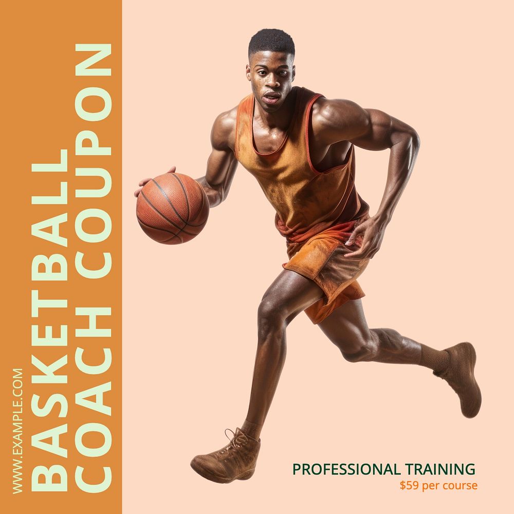 Basketball coach coupon Facebook post | Premium Editable Template ...