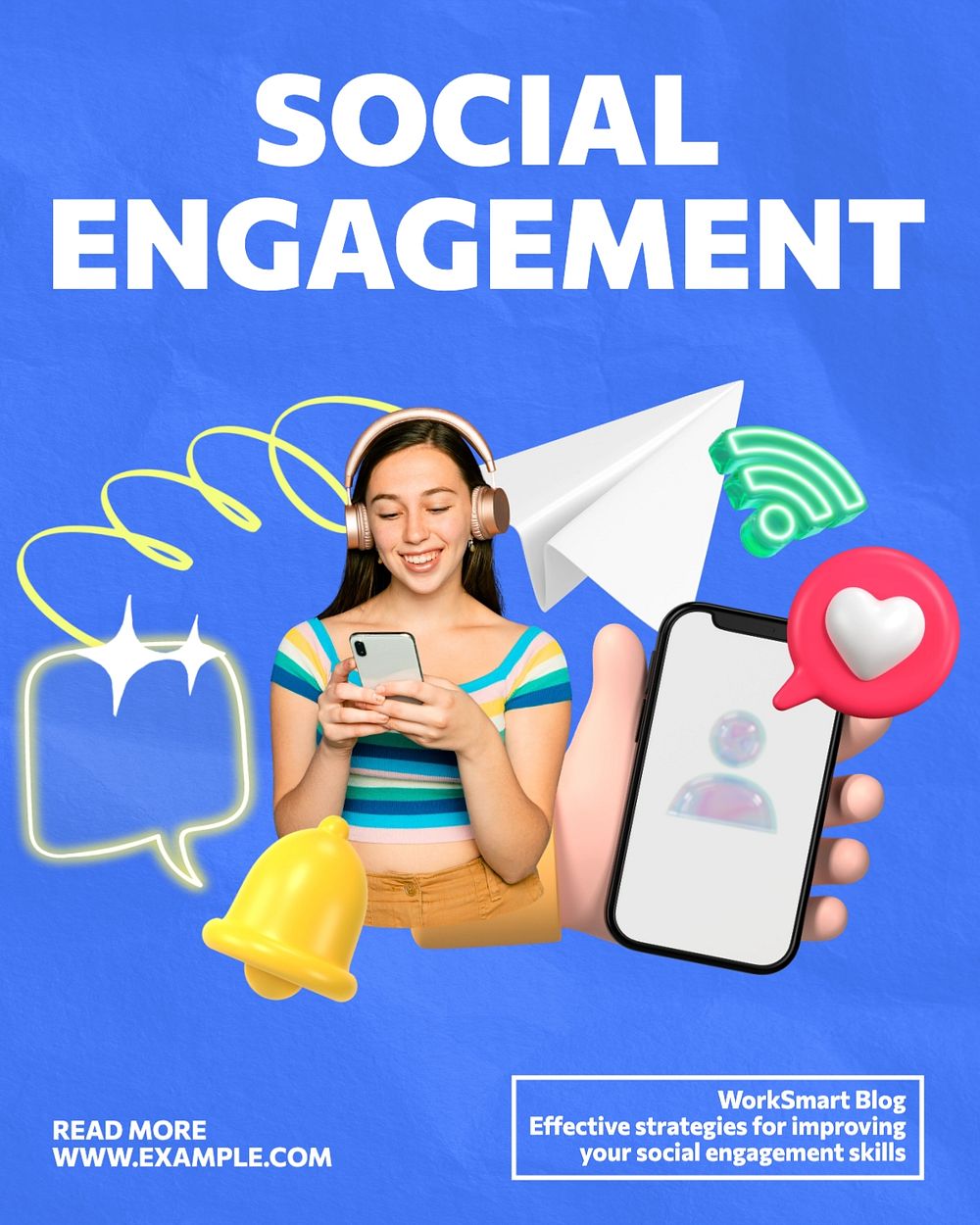 Social engagement Instagram post template, | Premium Editable Template ...