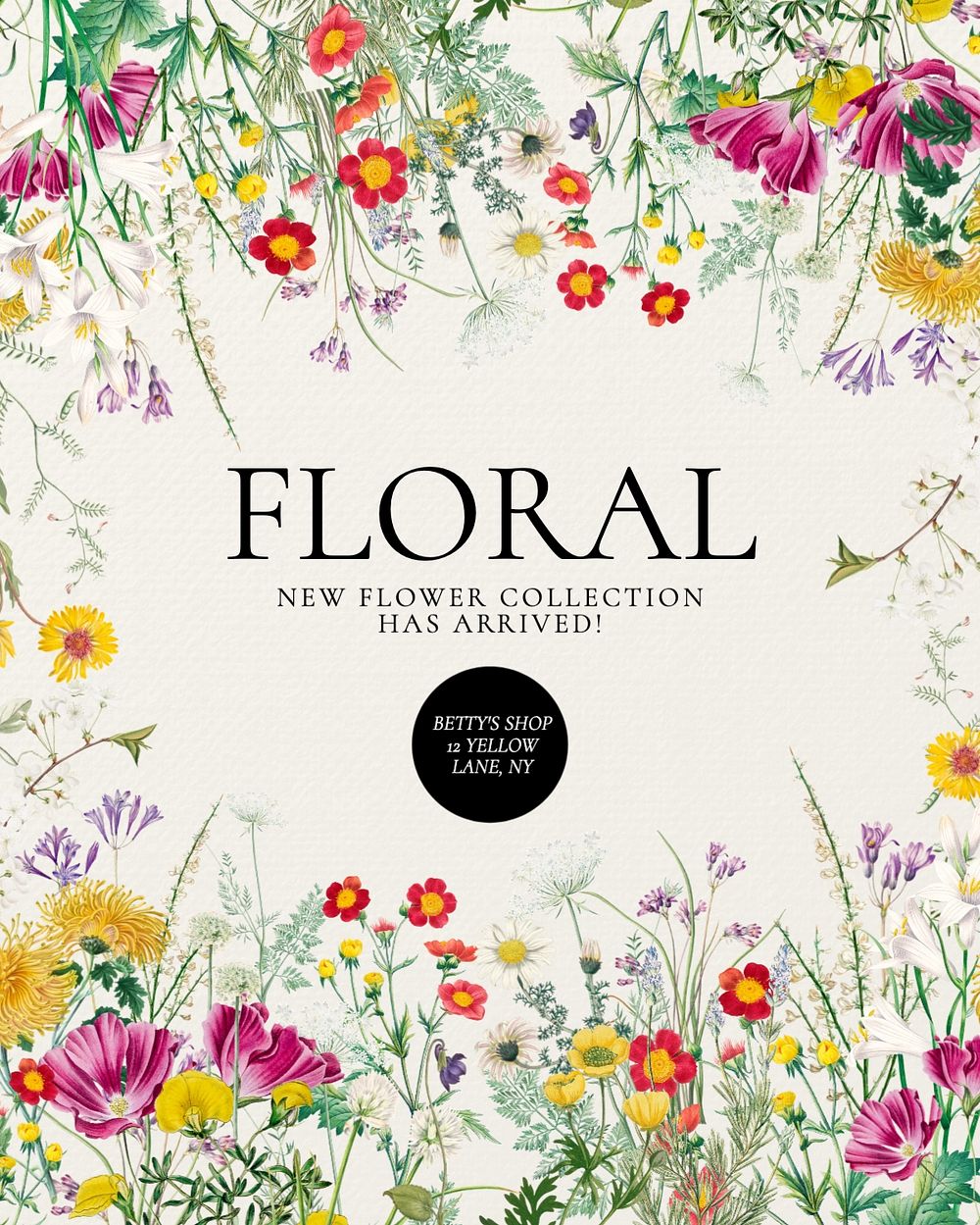 Colorful wildflower Instagram post template, | Premium Editable ...