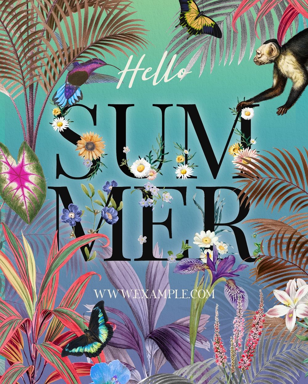 Hello summer, Instagram post template, | Premium Editable Template ...