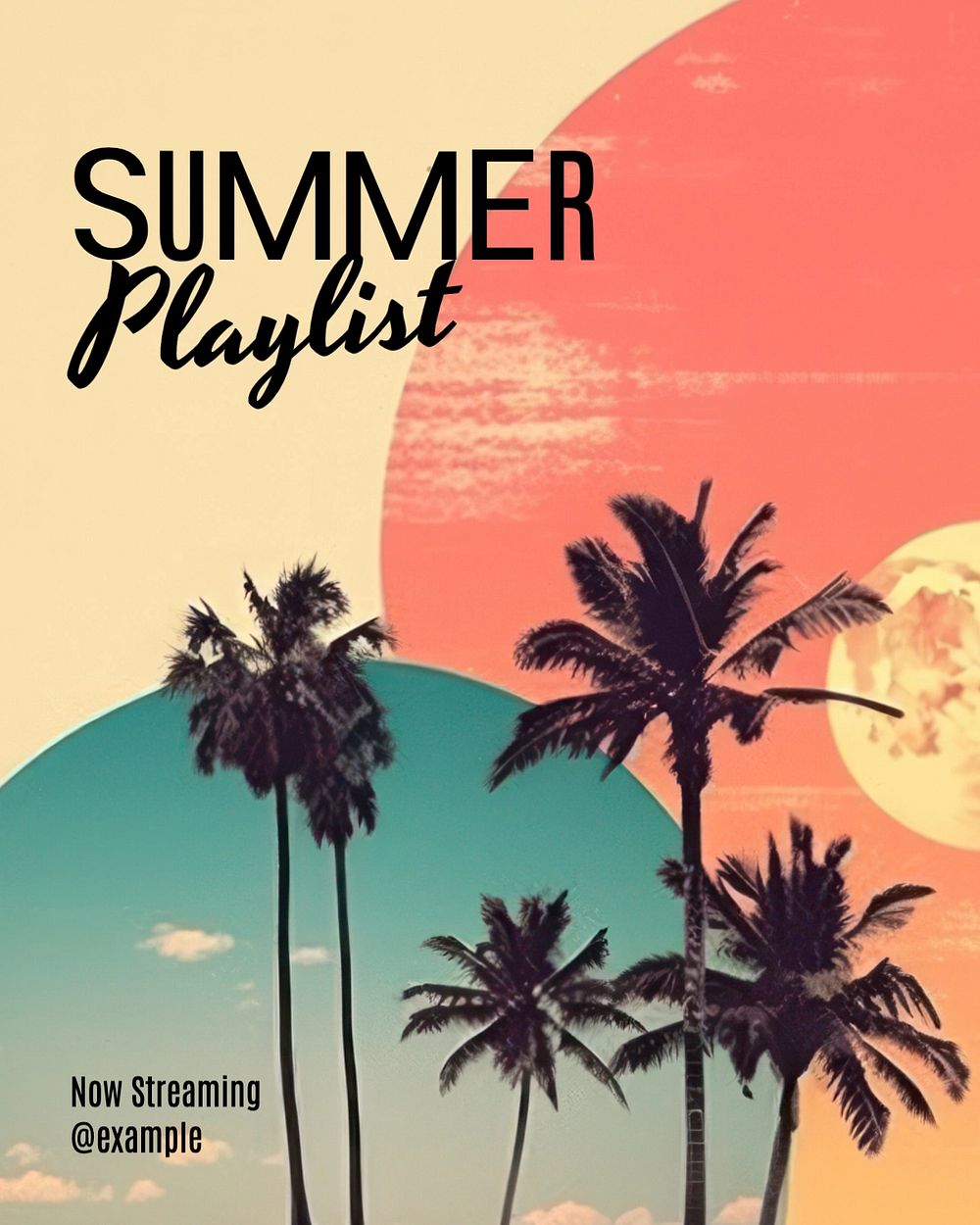 Summer playlist Instagram post template | Premium Editable Template ...