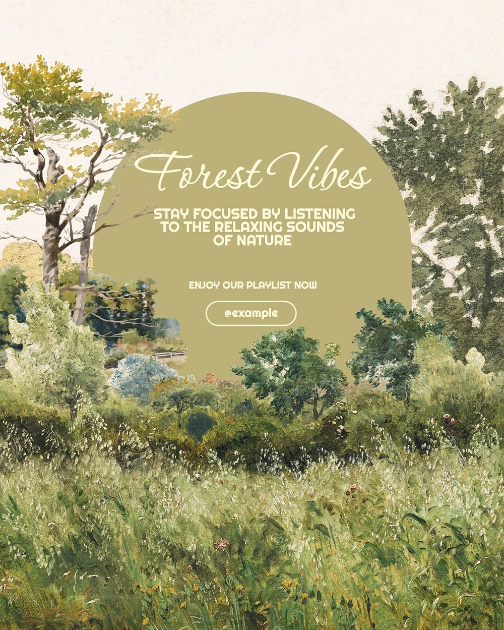 Forest vibes, Instagram post template, | Premium Editable Template ...