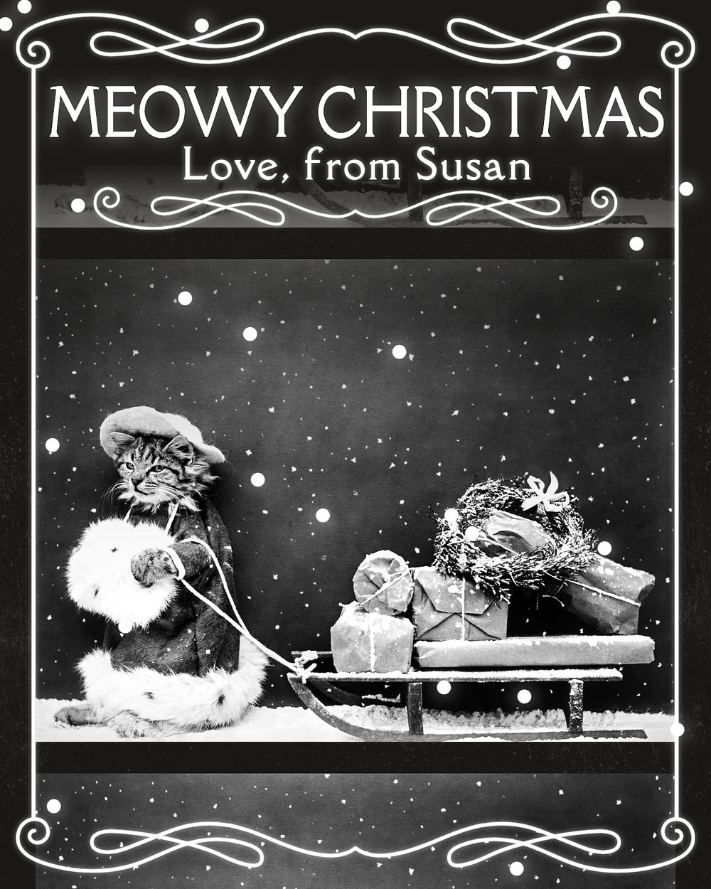 Black And White Of Cat Editable Graphic Templates | Download Free ...