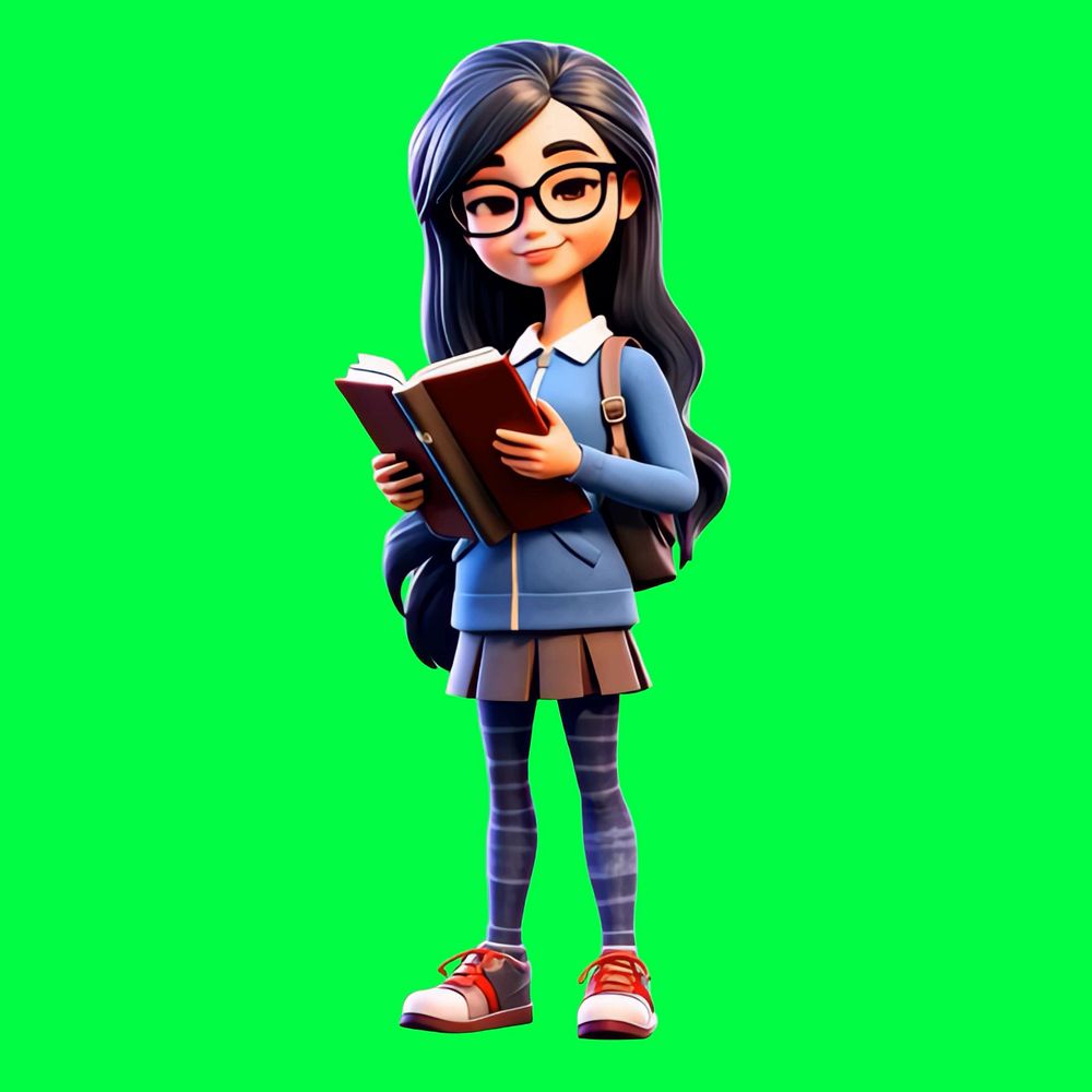 Animated student reading book animation | Free Video - rawpixel
