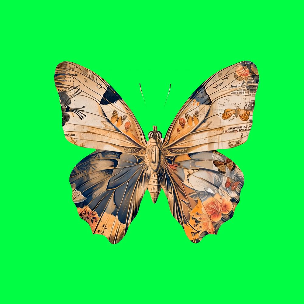 Artistic butterfly collage design animation | Free Video - rawpixel