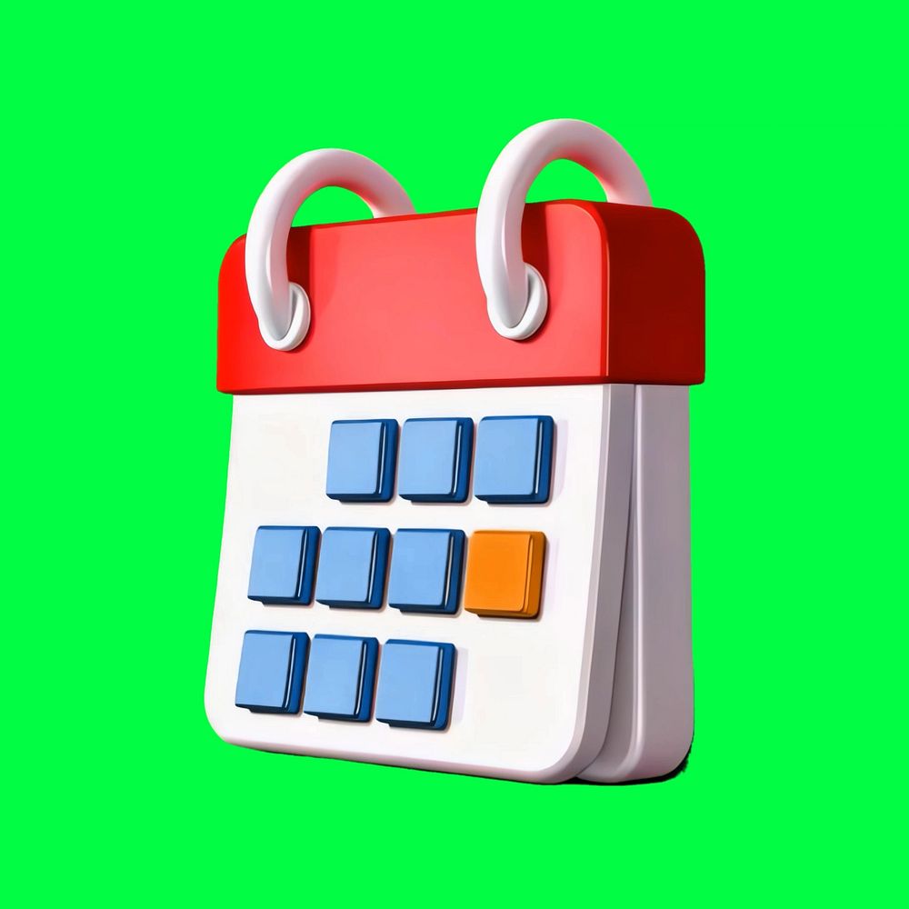 Colorful 3D calendar icon animation, | Free Video - rawpixel