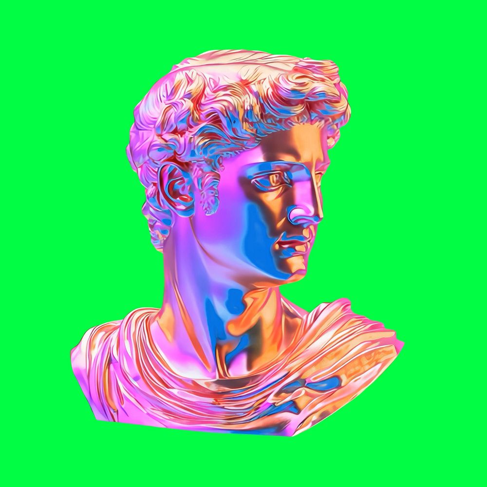Colorful bust classical statue animation | Free Video - rawpixel