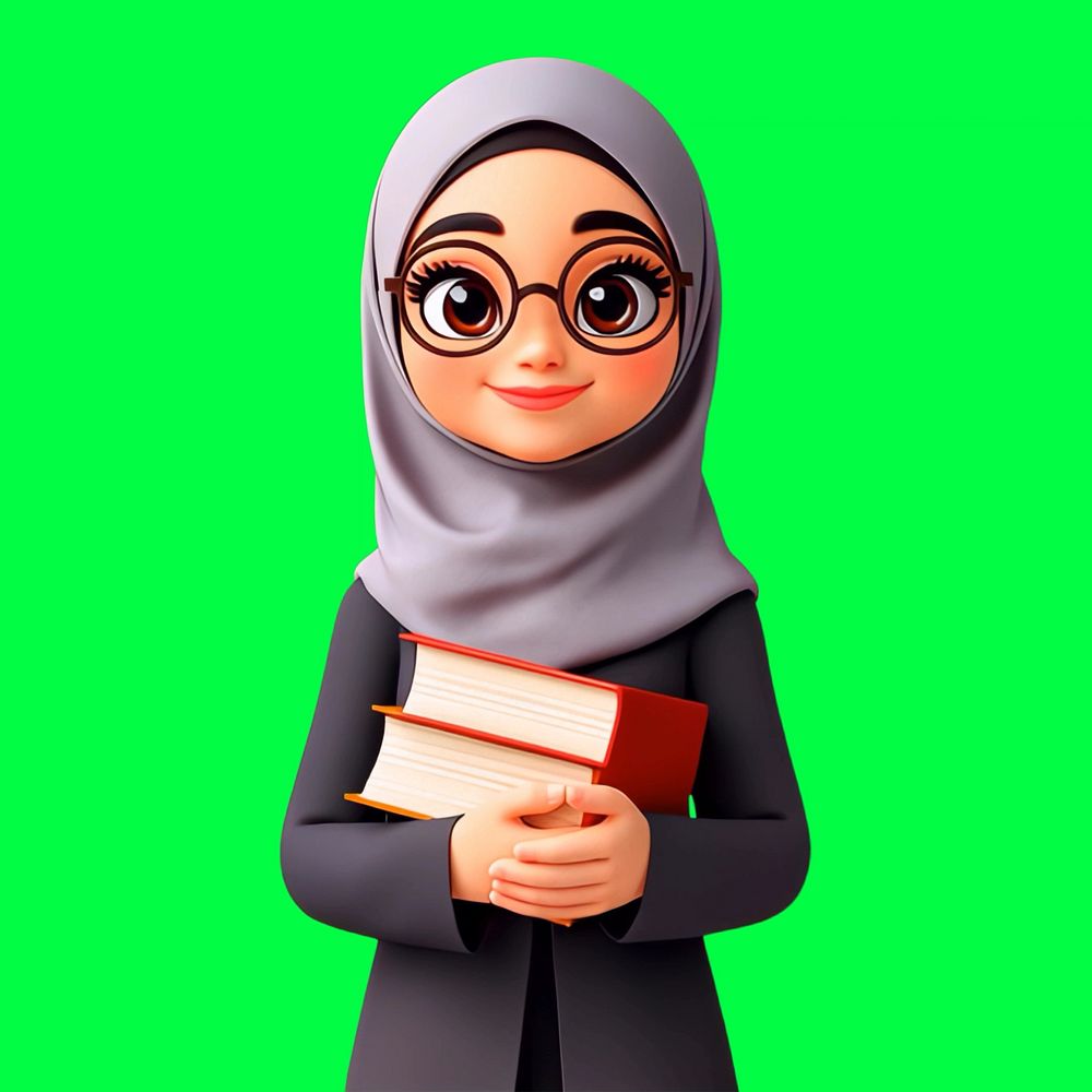 Student hijab animation, transparent 4K | Free Video - rawpixel