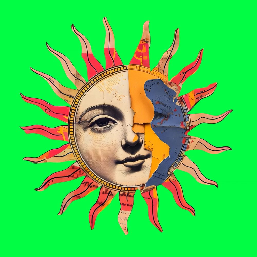 Surreal sun face collage animation, | Free Video - rawpixel