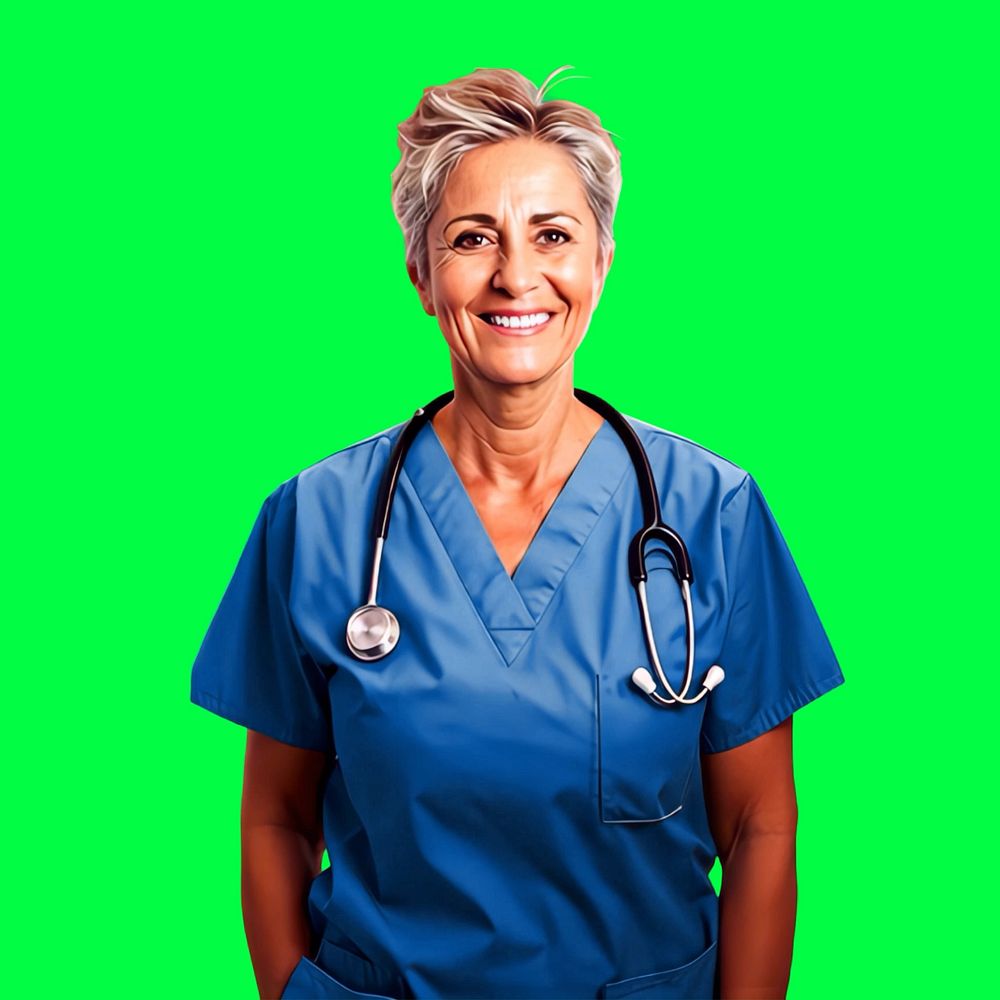Mature female nurse animation, transparent | Free Video - rawpixel