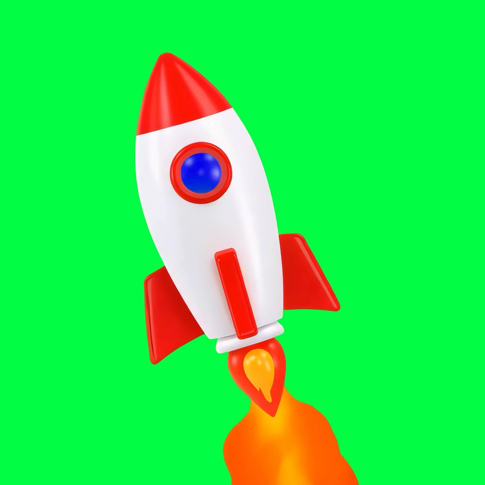 Colorful rocket launching upward animation, | Free Video - rawpixel