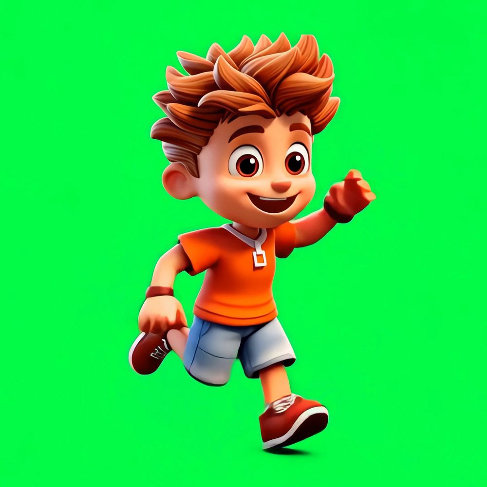 Cheerful animated boy running animation | Free Video - rawpixel