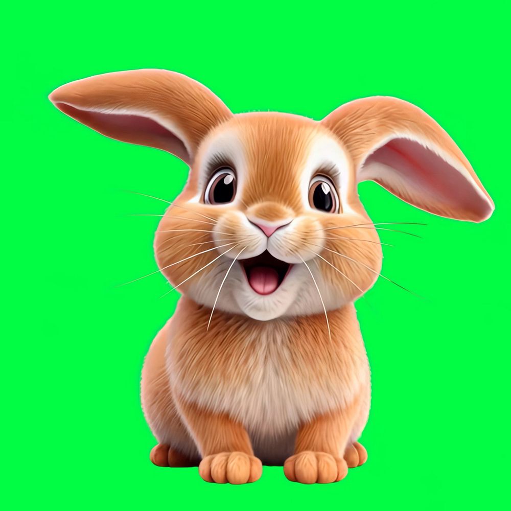 Cute animated bunny smiling animation, | Free Video - rawpixel