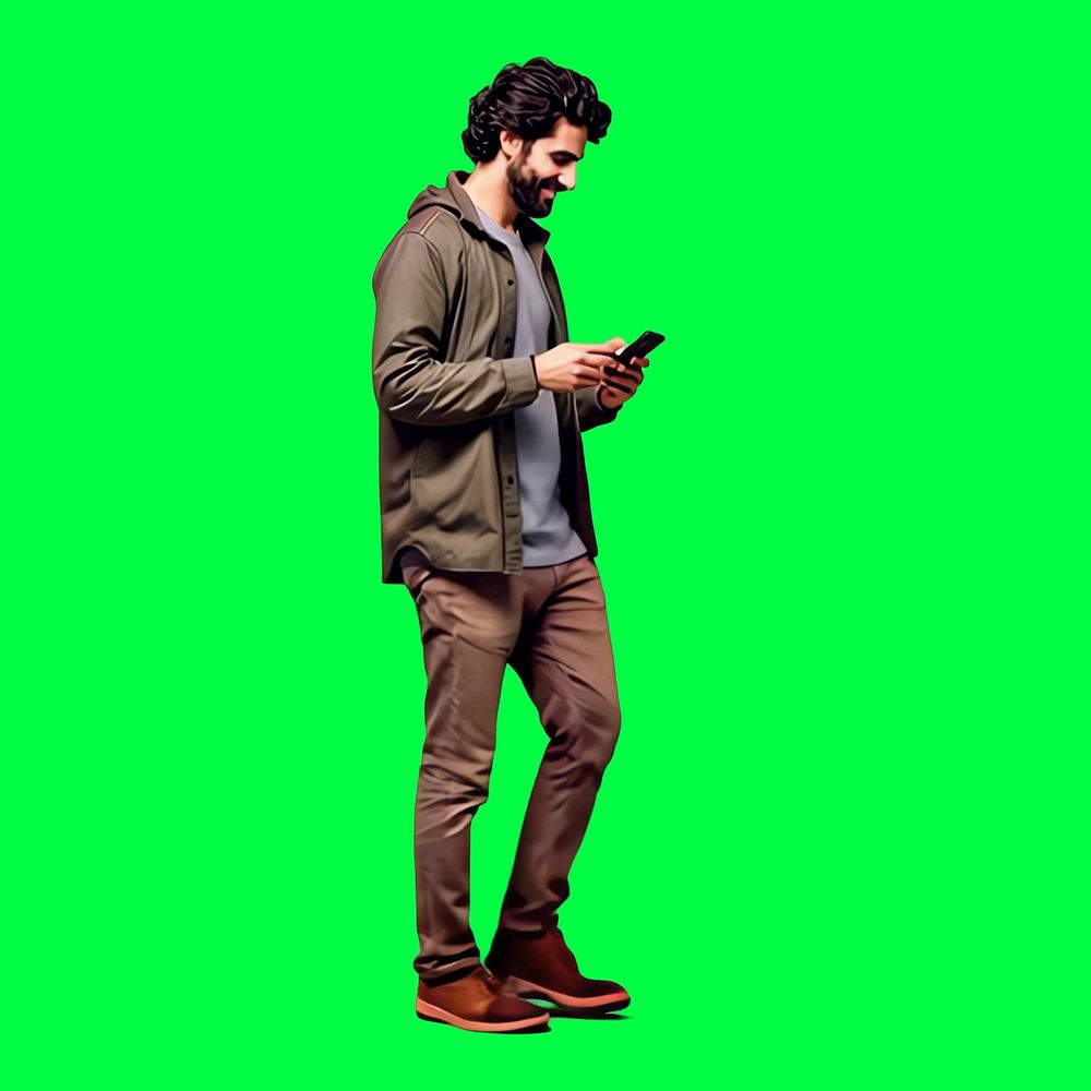 Man texting animation, transparent 4K | Free Video - rawpixel