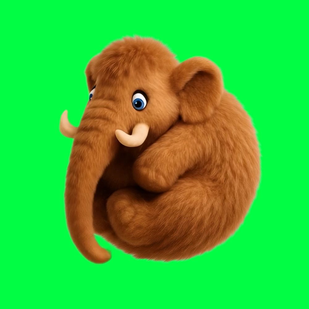 Cute fluffy cartoon mammoth animation, | Free Video - rawpixel
