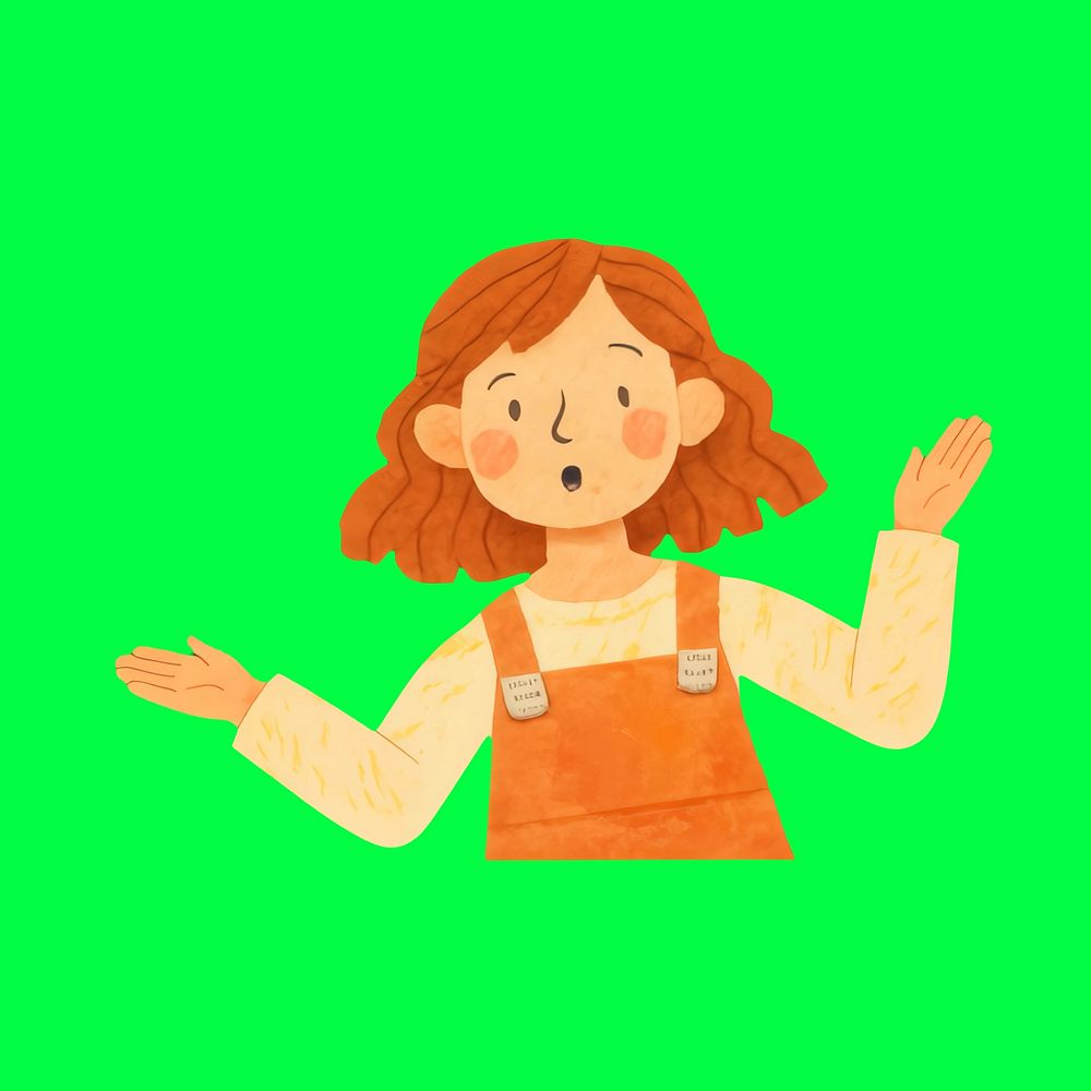 Confused cartoon girl shrugging animation | Free Video - rawpixel