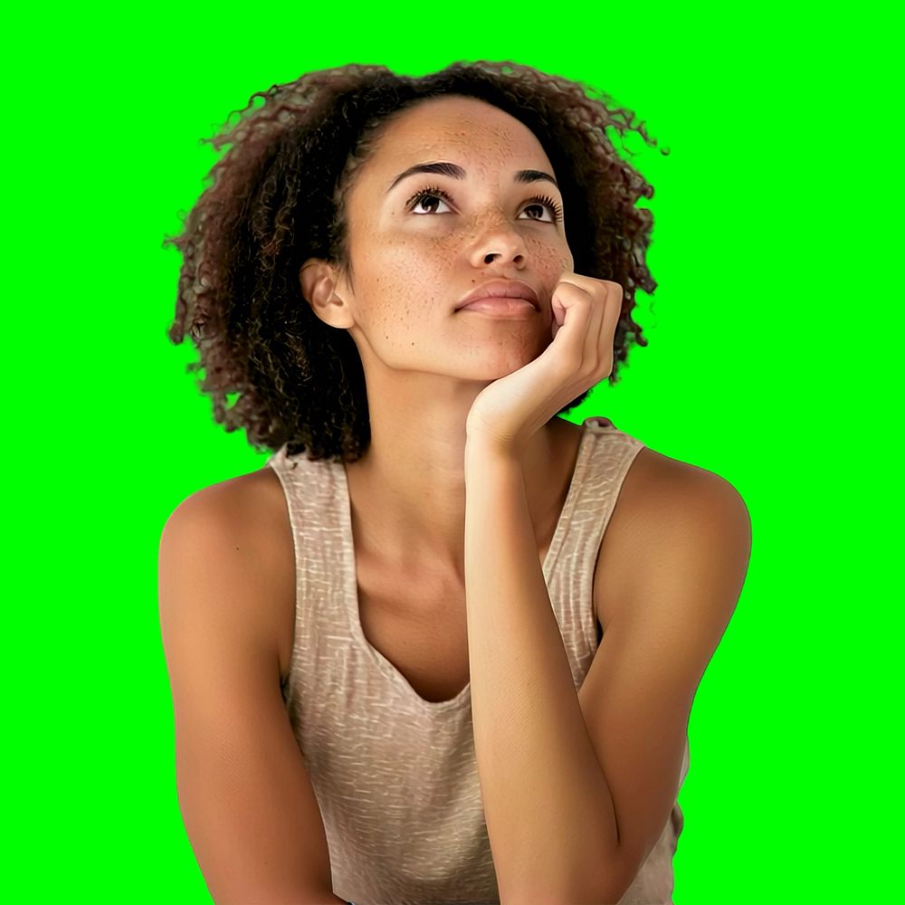 Thoughtful woman animation, transparent 4K | Free Video - rawpixel