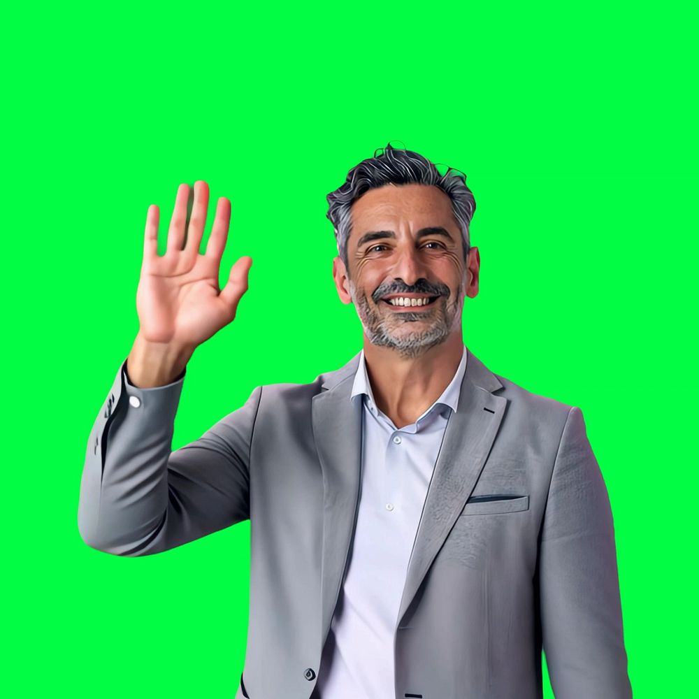Smiling man waving hello animation | Free Video - rawpixel