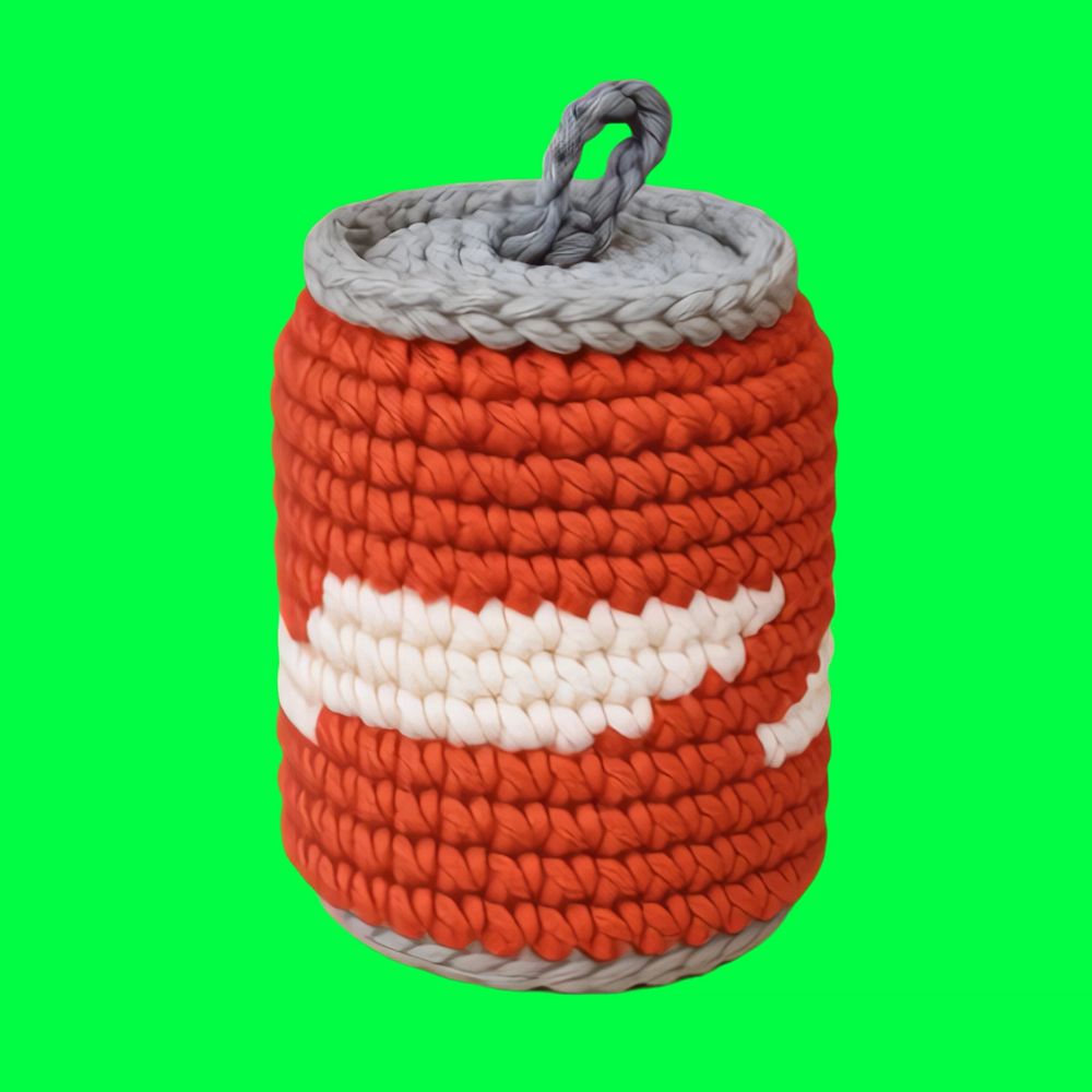 Crocheted soda can animation, transparent | Free Video - rawpixel