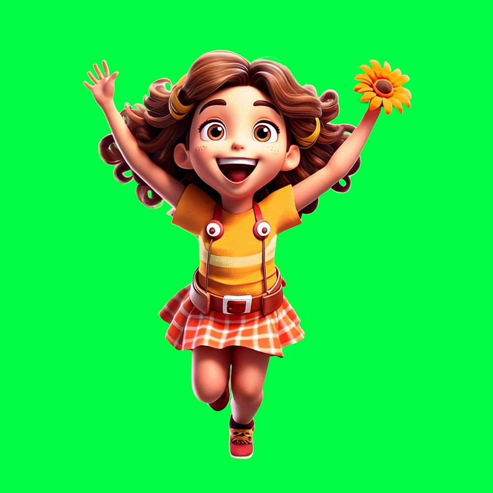Joyful animated girl leaping animation | Free Video - rawpixel