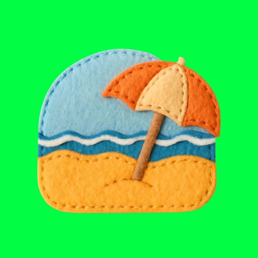 Colorful felt beach scene animation | Free Video - rawpixel