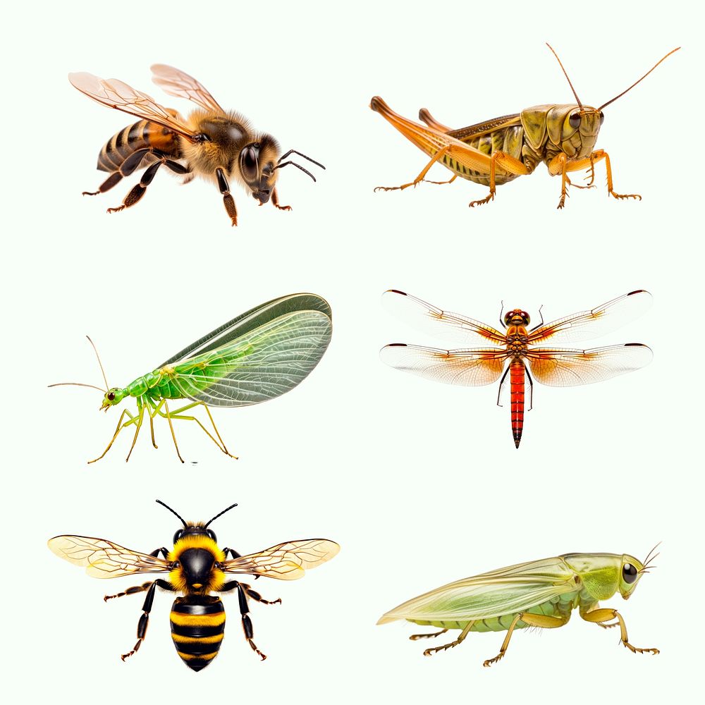 Diverse insects set psd | Premium PSD - rawpixel