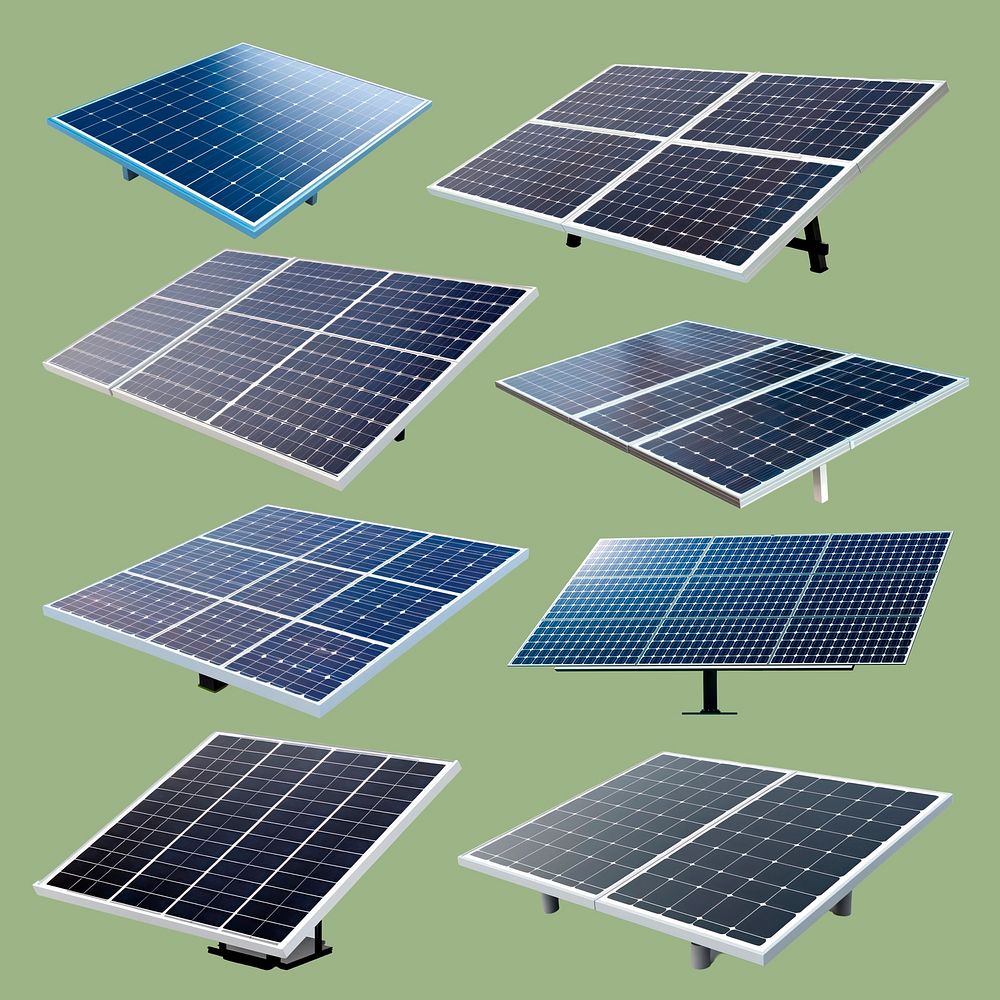 Various solar panel installations displayed | Free PSD - rawpixel