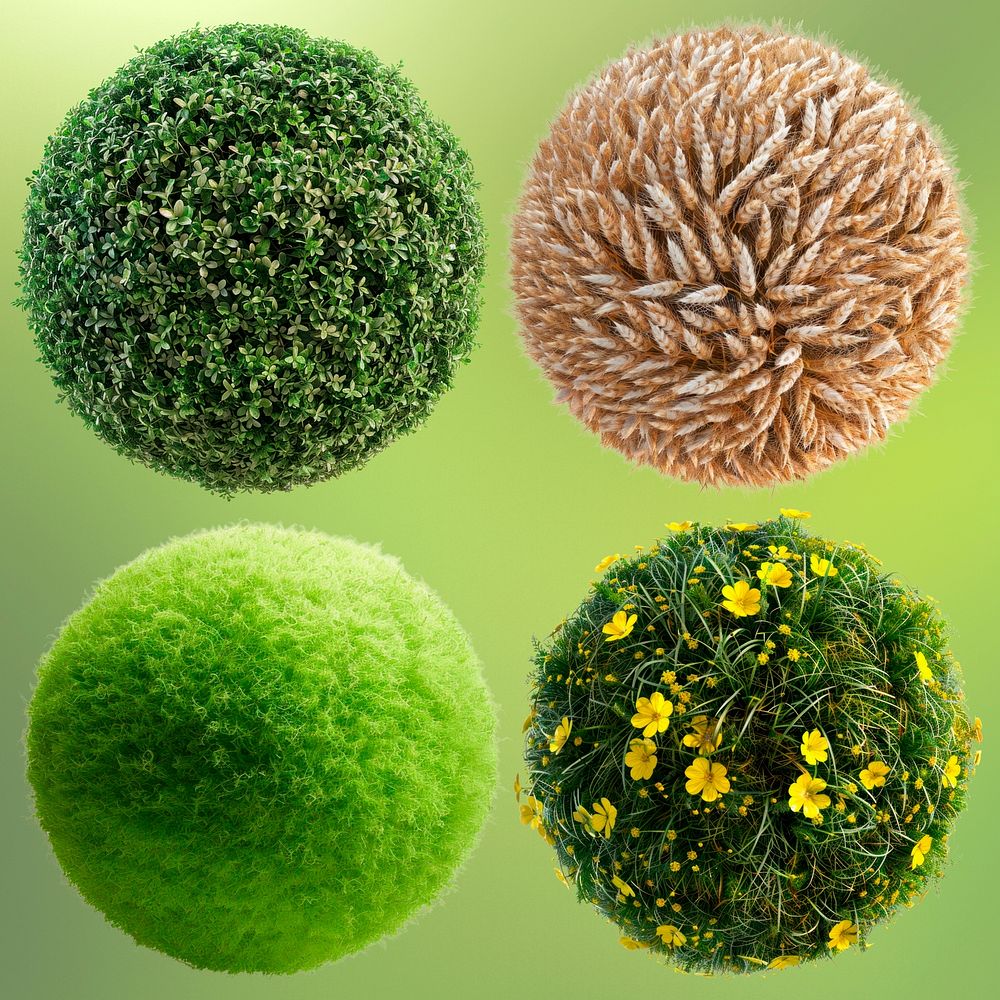 Nature-inspired spherical textures set psd | Free PSD - rawpixel