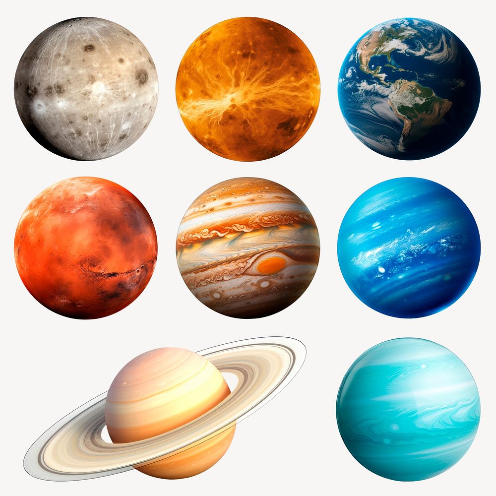 Planets our solar system set | Free PSD - rawpixel