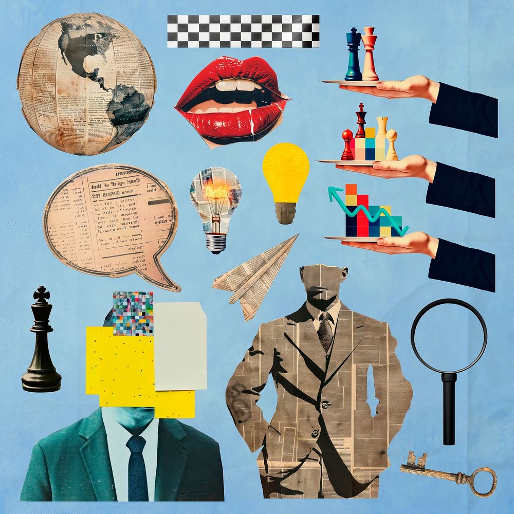 Creative collage business elements set | Free PSD - rawpixel
