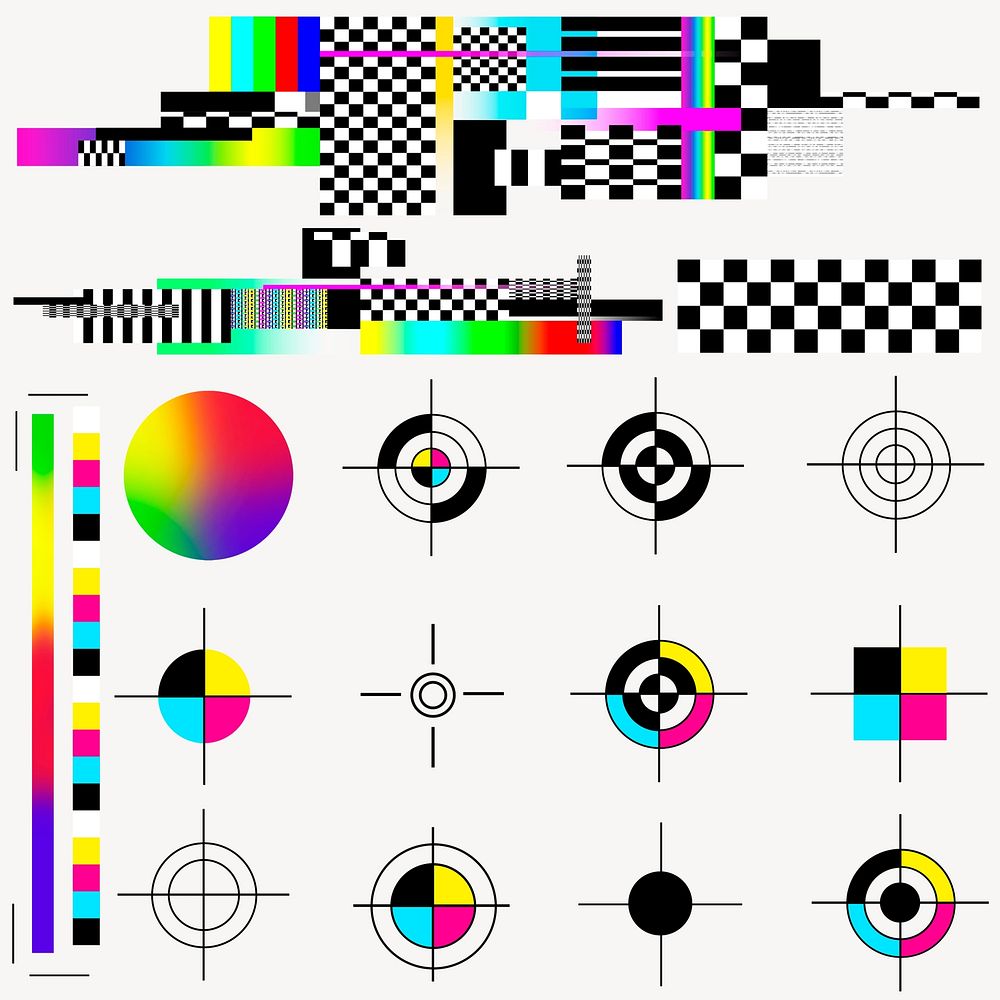 Colorful geometric test patterns set | Premium PSD - rawpixel