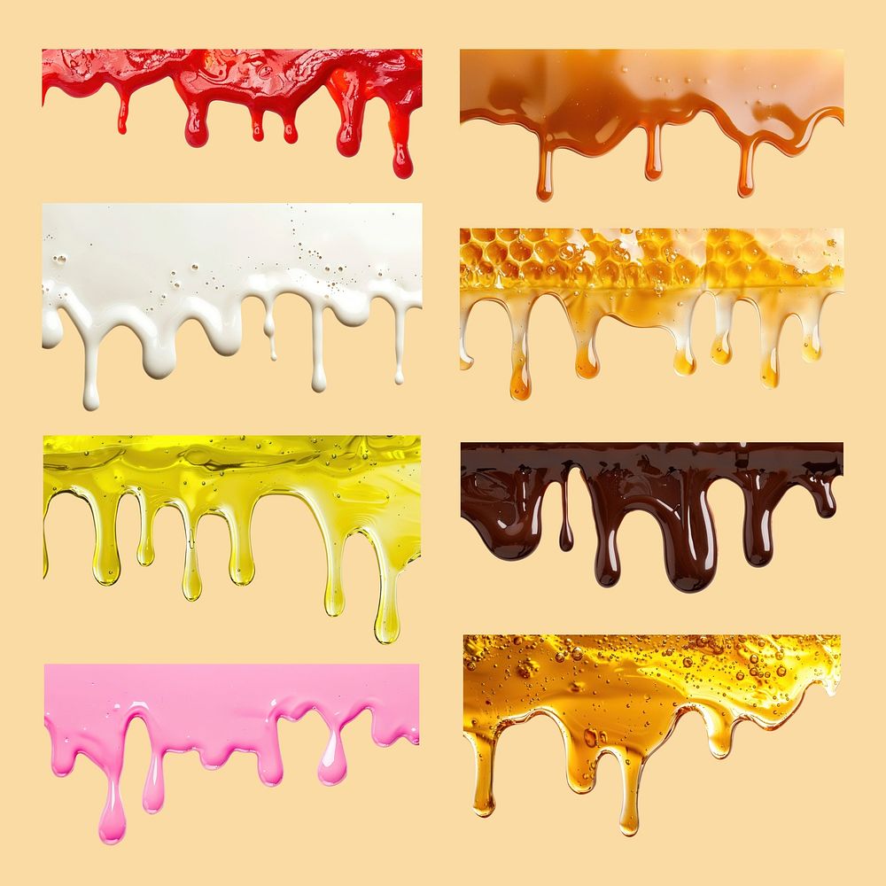 Colorful dripping liquid textures set | Free PSD - rawpixel