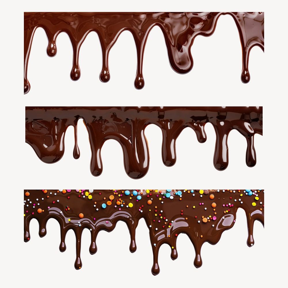 Dripping chocolate sprinkles set psd | Free PSD - rawpixel