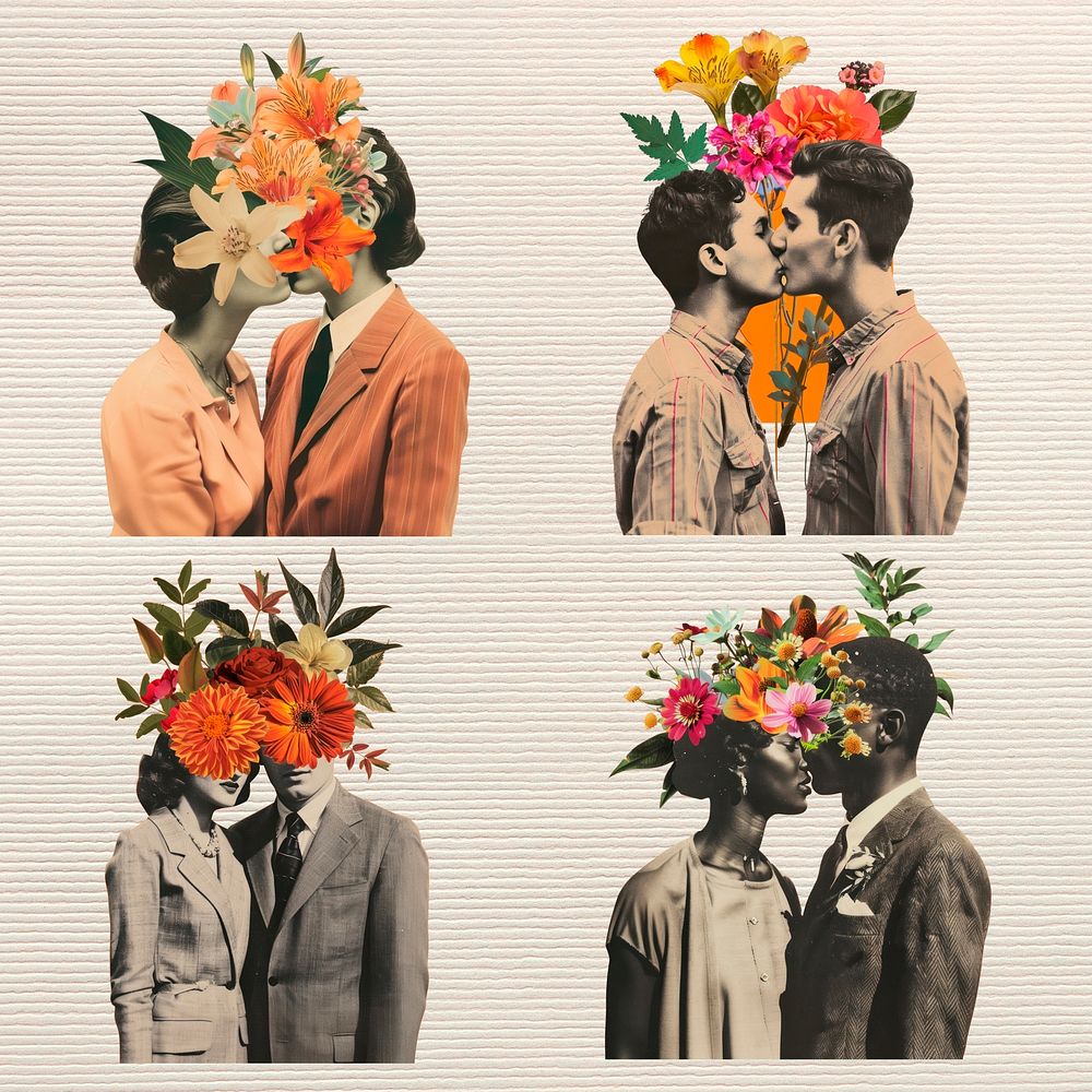 Vintage floral head collage art | Premium PSD - rawpixel