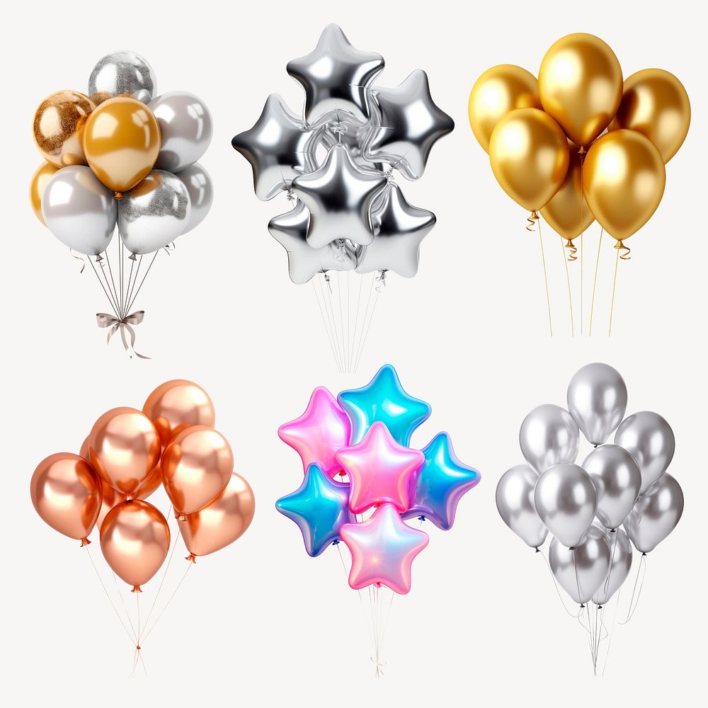 Colorful festive party balloons set | Premium PSD - rawpixel