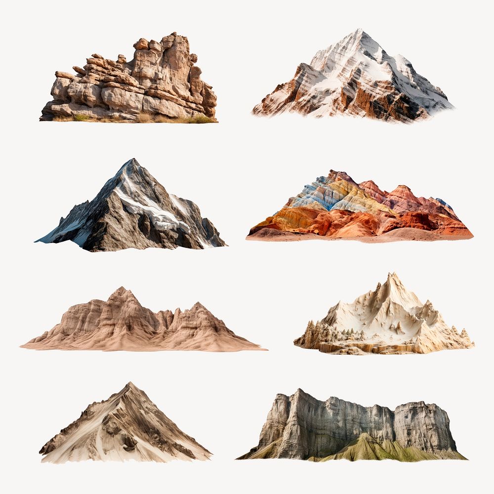 Stunning mountain range illustrations set | Premium PSD - rawpixel