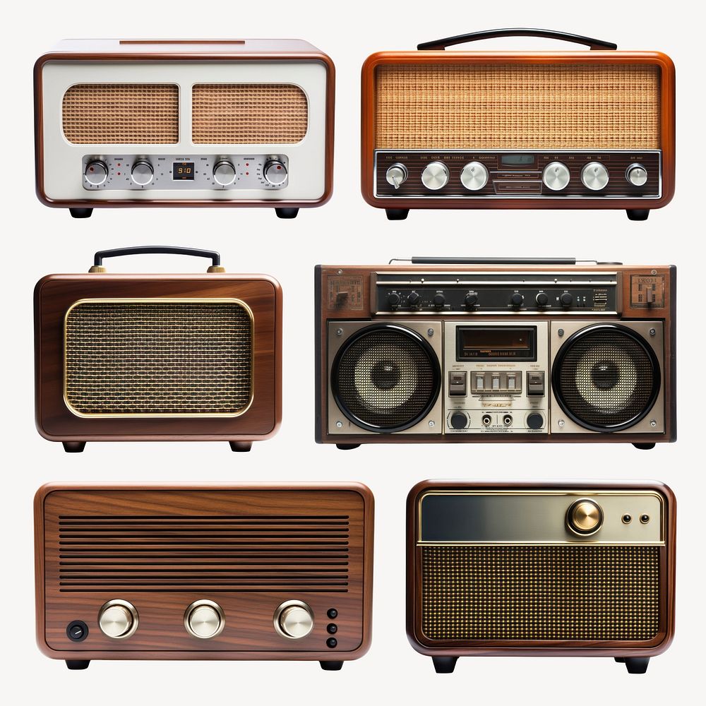 Vintage radios display set psd | Premium PSD - rawpixel