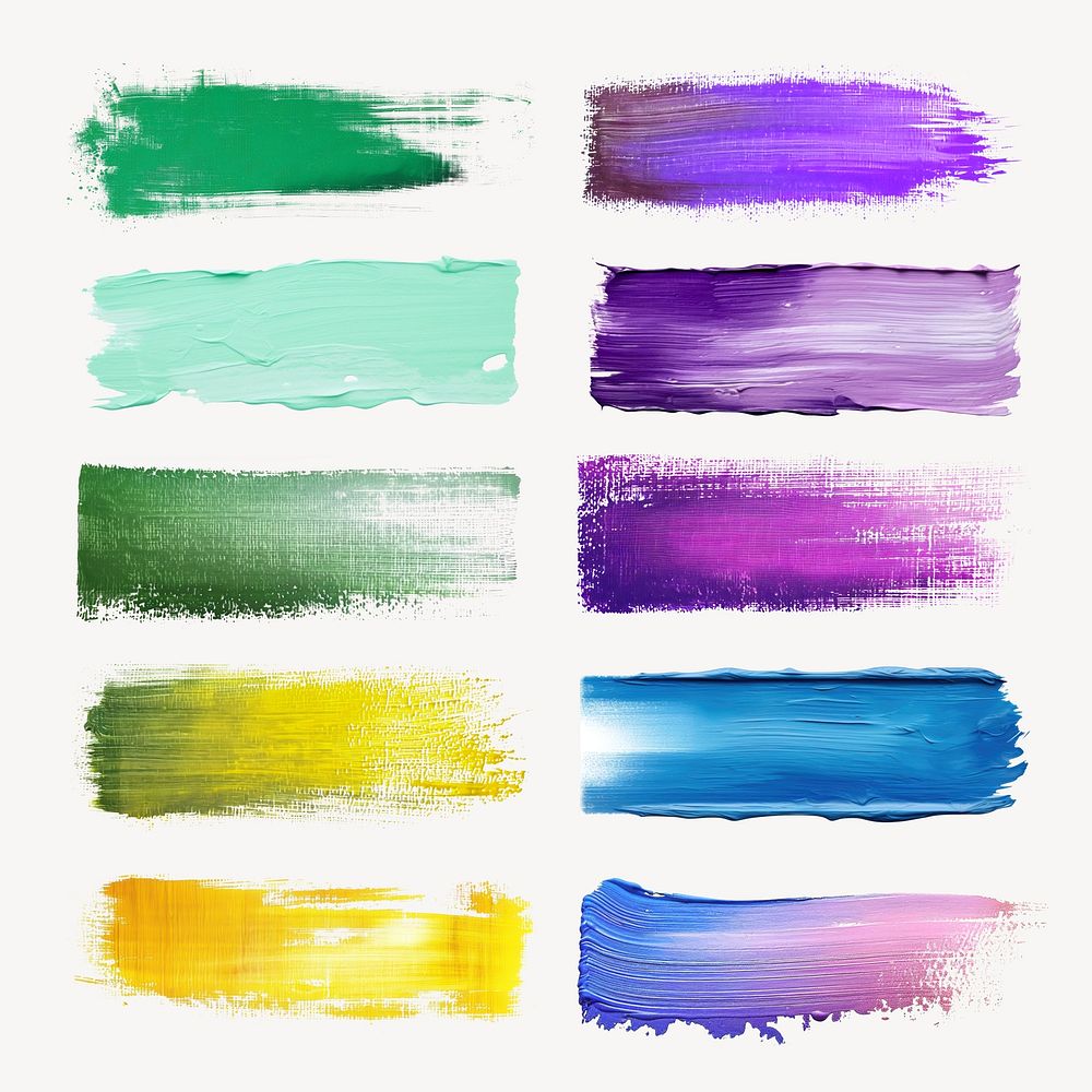 Colorful paint brush strokes set | Premium PSD - rawpixel