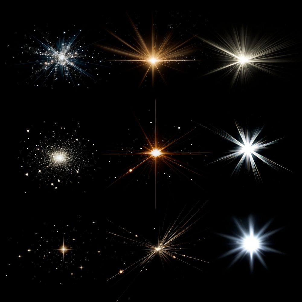 Radiant starburst light effects set | Premium PSD - rawpixel