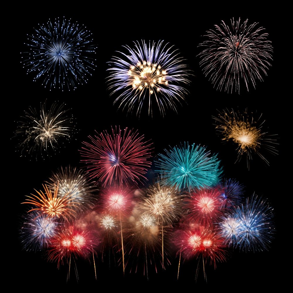 Colorful fireworks display night sky | Premium PSD - rawpixel