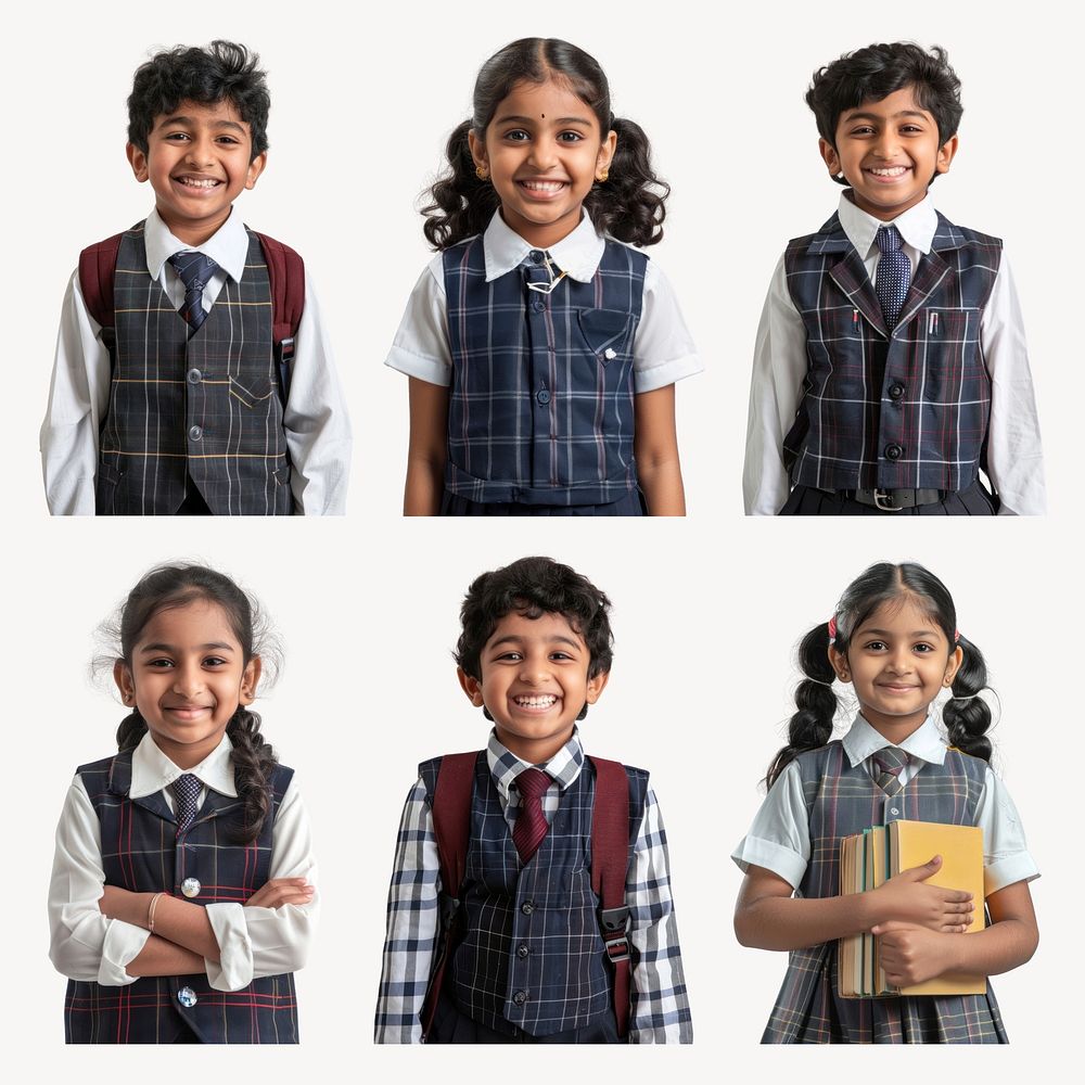 Happy school children uniforms set | Premium PSD - rawpixel