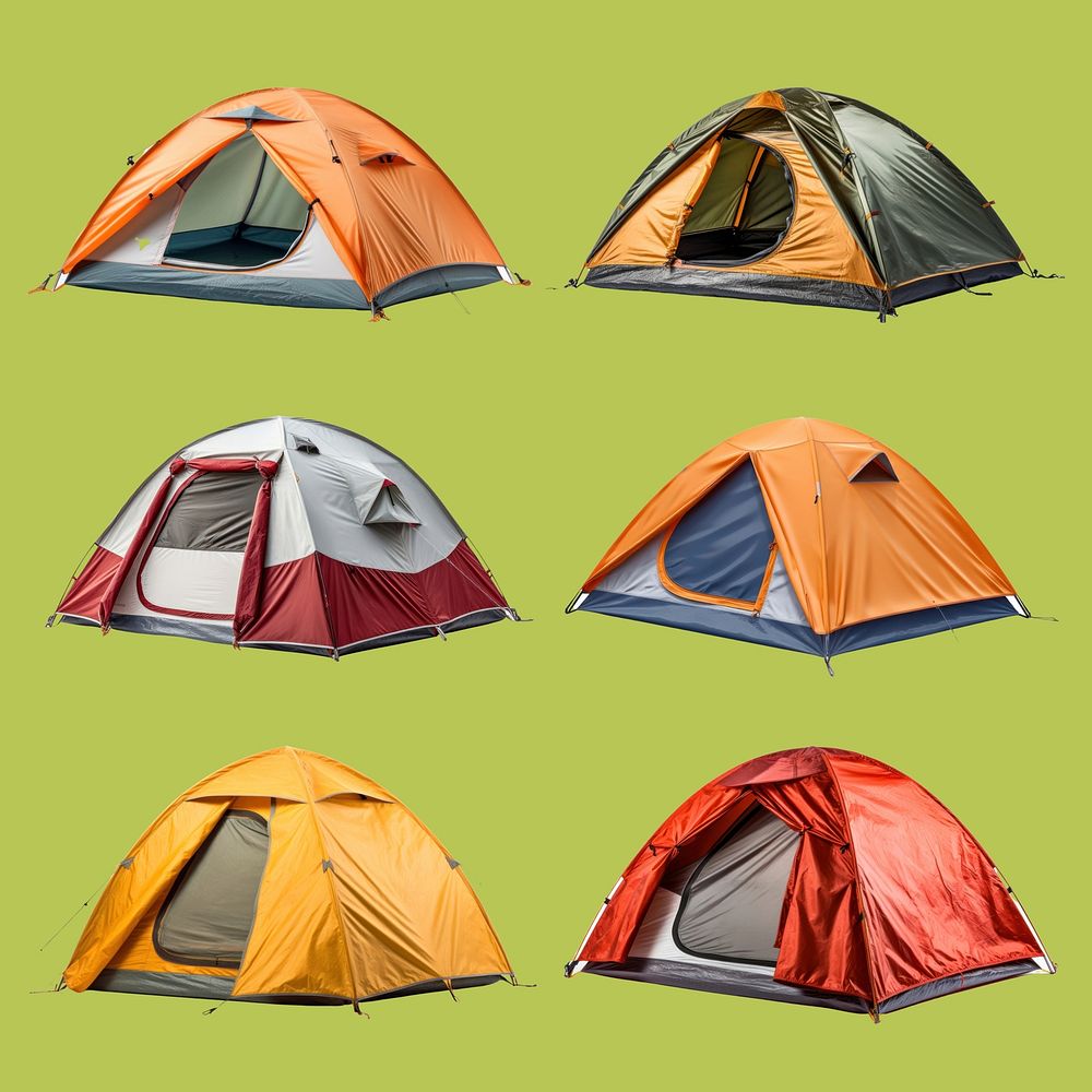 Colorful camping tents set psd | Premium PSD - rawpixel