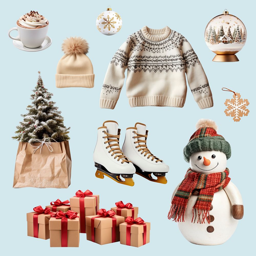 Festive winter holiday items set | Premium PSD - rawpixel