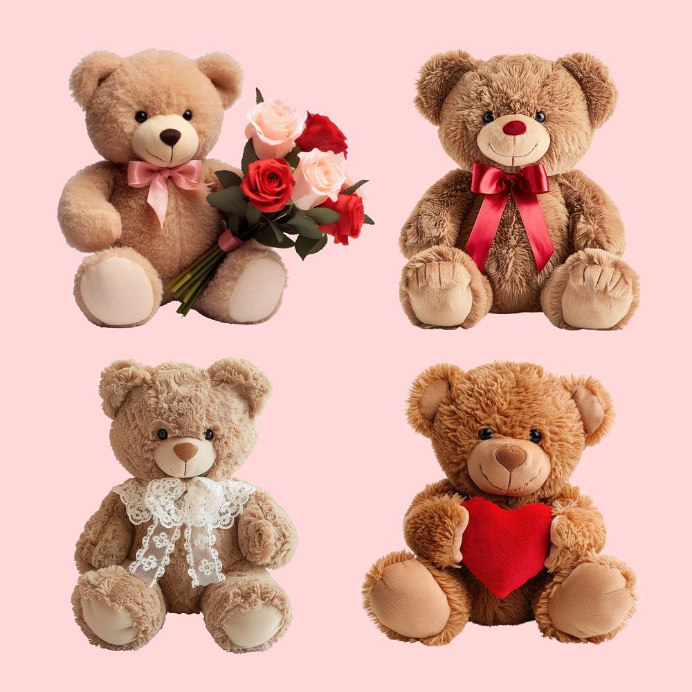 Adorable teddy bears accessories set | Premium PSD - rawpixel
