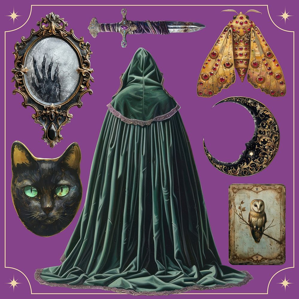 Mystical gothic witchcraft objects set | Premium PSD - rawpixel