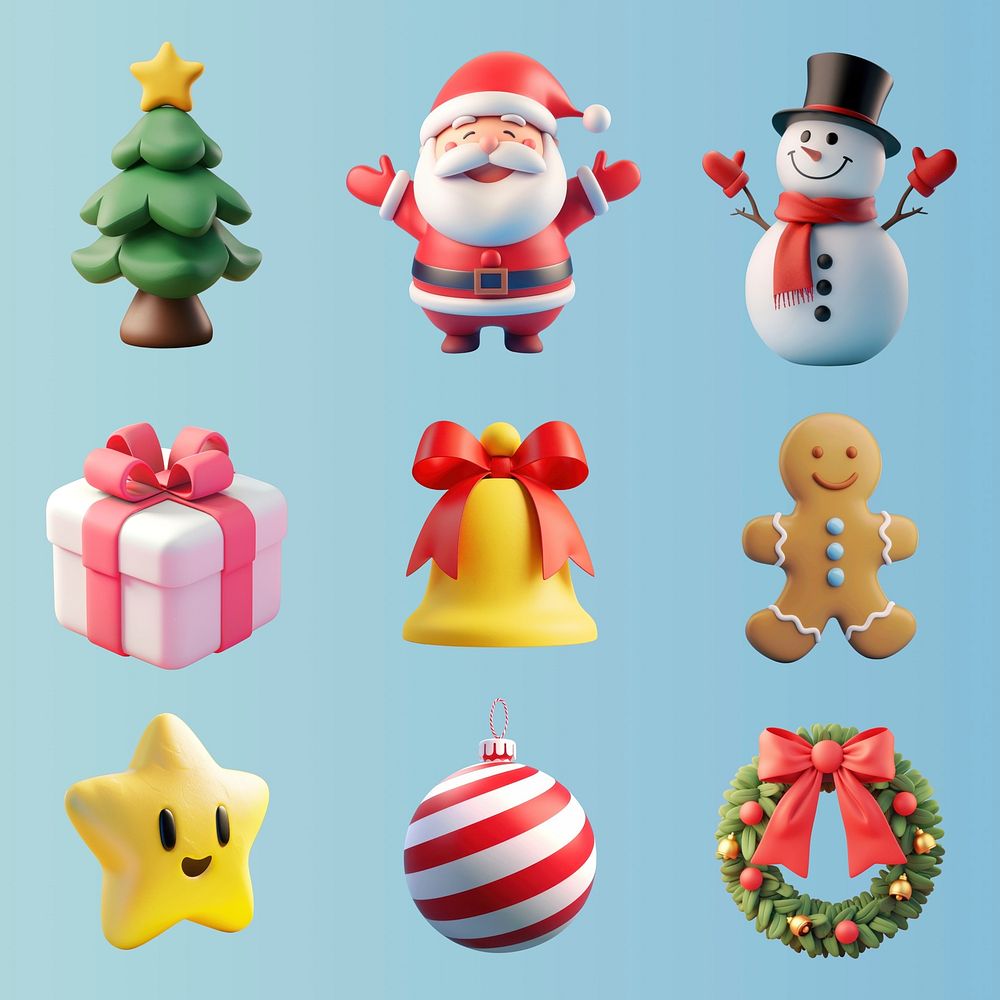 Festive holiday icons set psd | Premium PSD - rawpixel