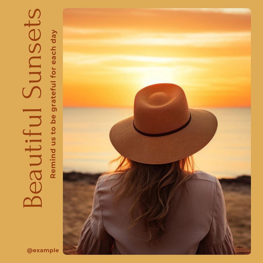 Beautiful sunsets Instagram post template | Free Photo - rawpixel
